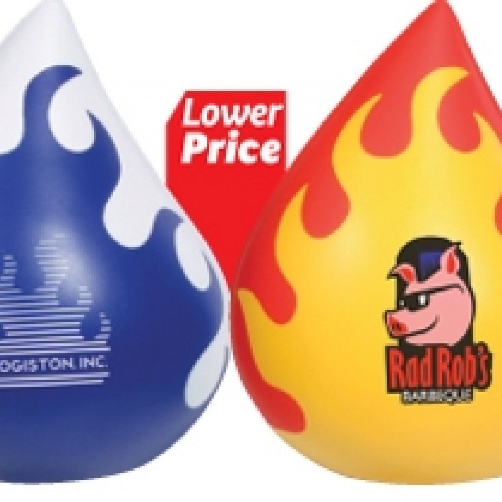 Custom Logo Flaming Droplet Stress Toy