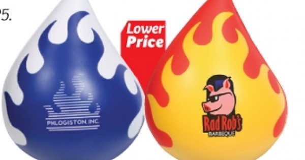 Custom Logo Flaming Droplet Stress Toy
