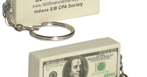Custom Logo $100 Bill Key Chain/ Stress Toy